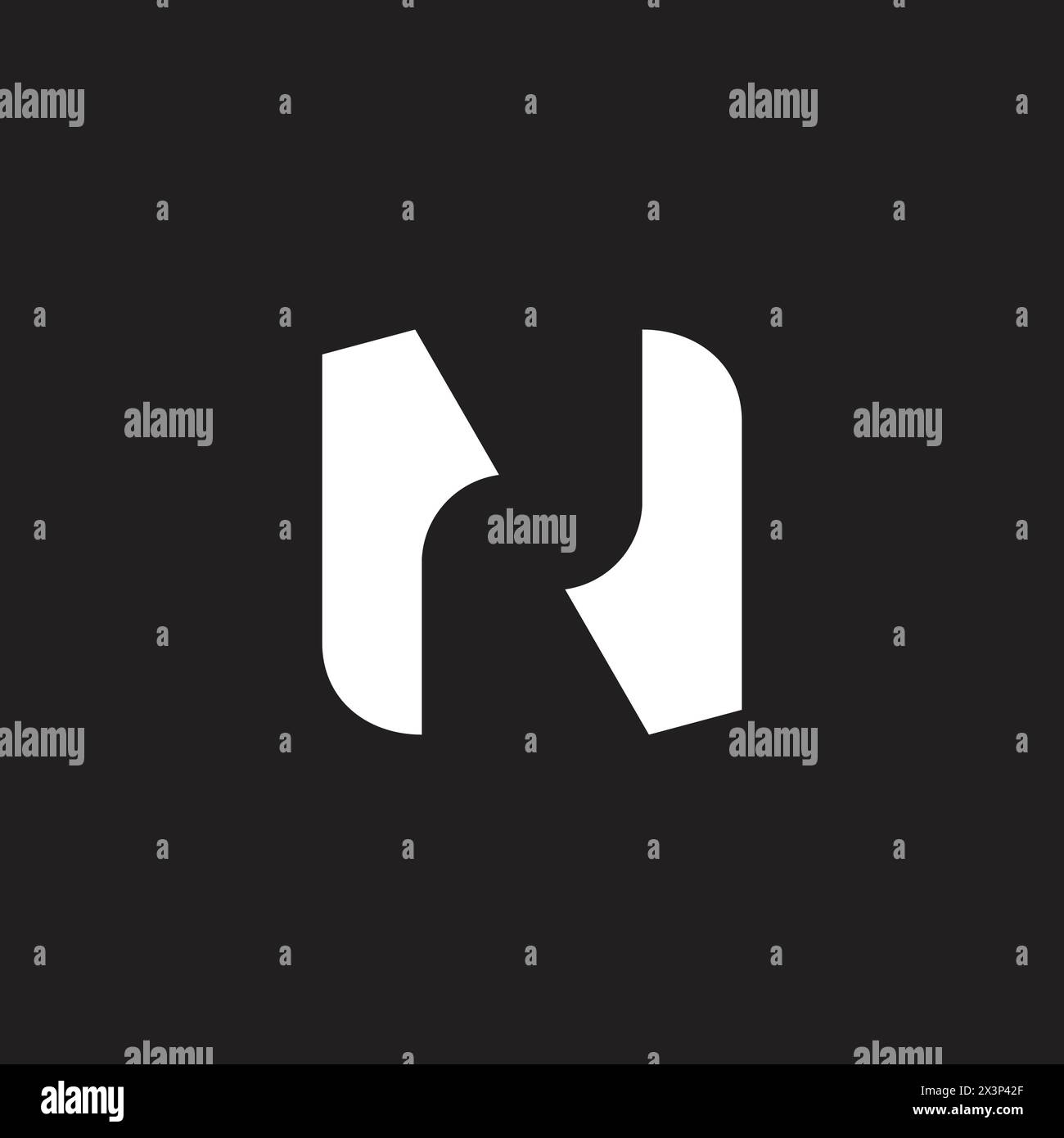 letter n slice simple geometric logo vector Stock Vector Image & Art ...