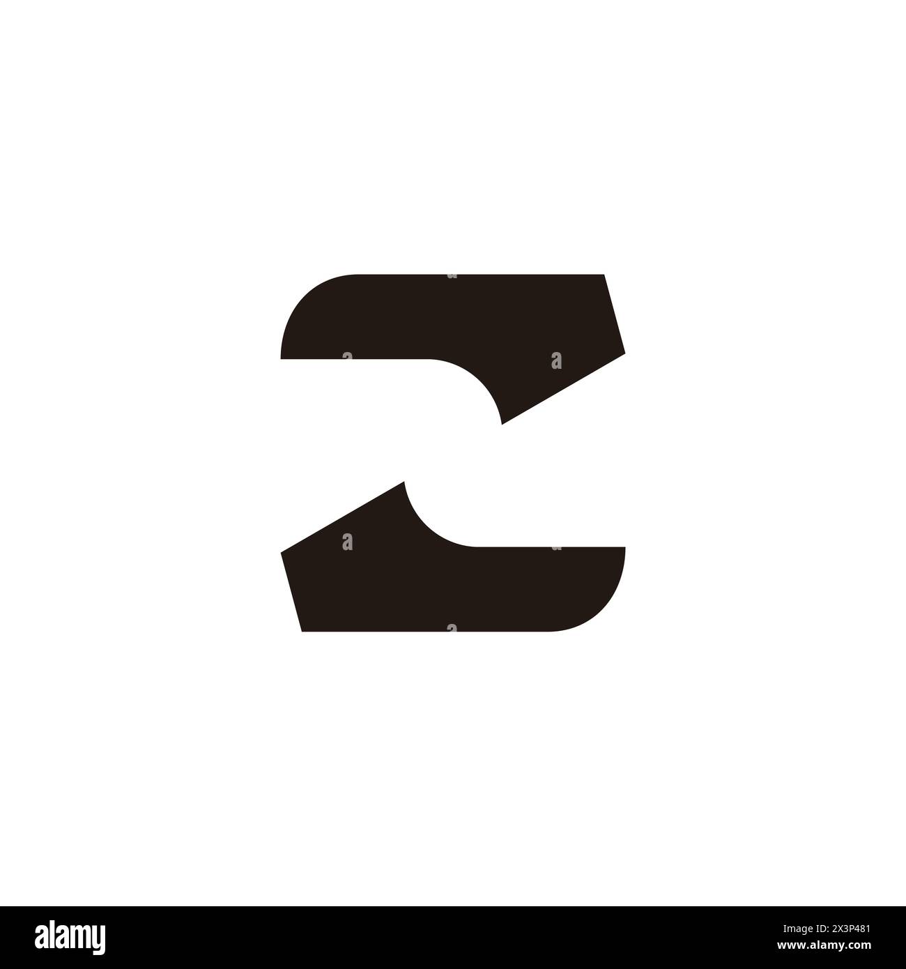 letter z number 2 slice simple geometric logo vector Stock Vector Image ...