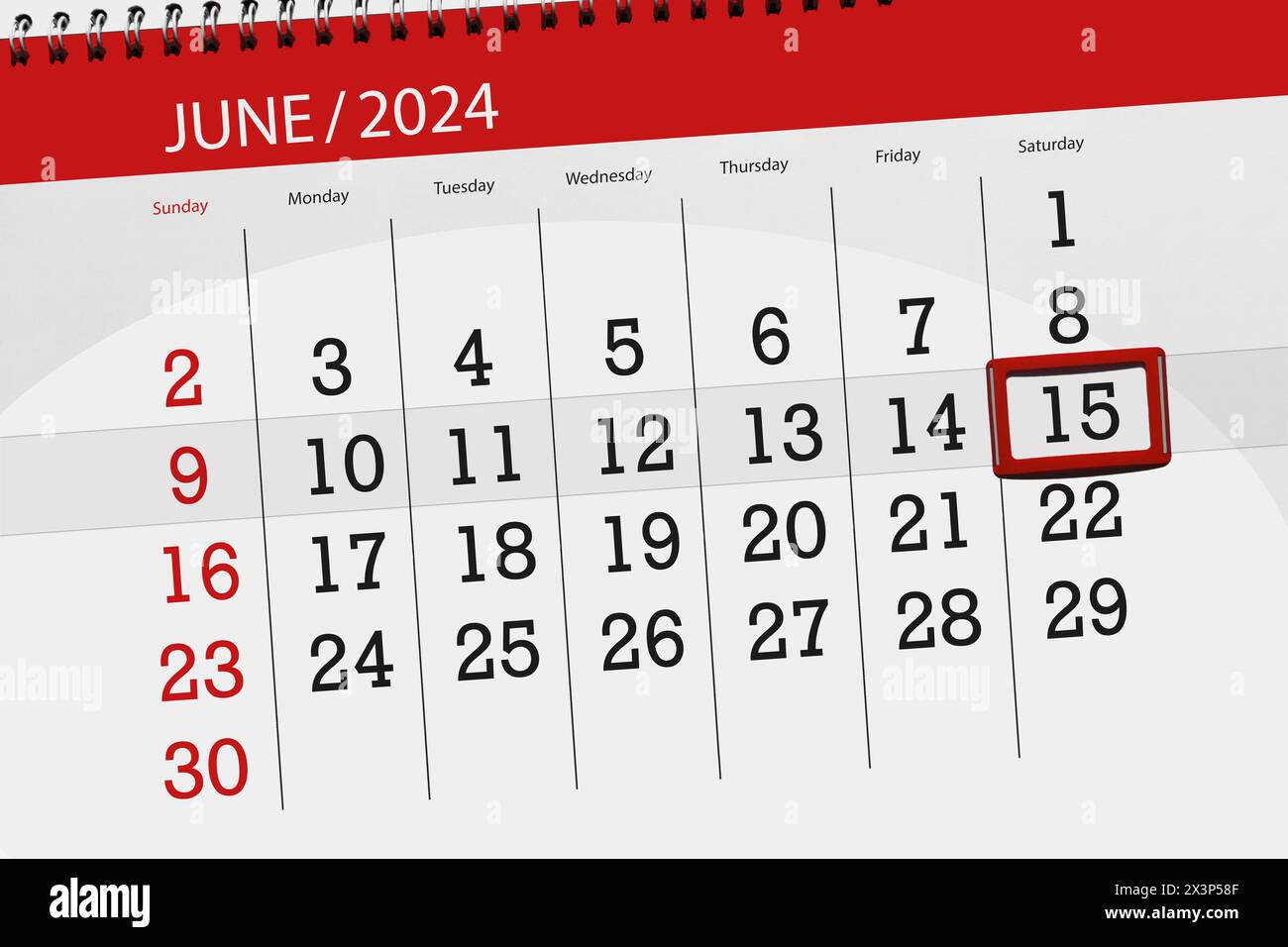 Calendar 2024, deadline, day, month, page, organizer, date, June ...