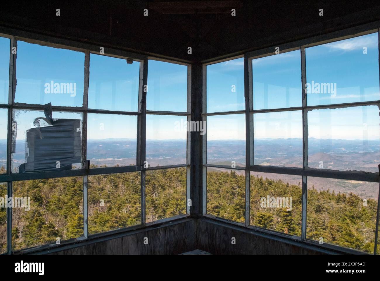 View from the old steel fire tower next to the Smarts Mountain cabin ...
