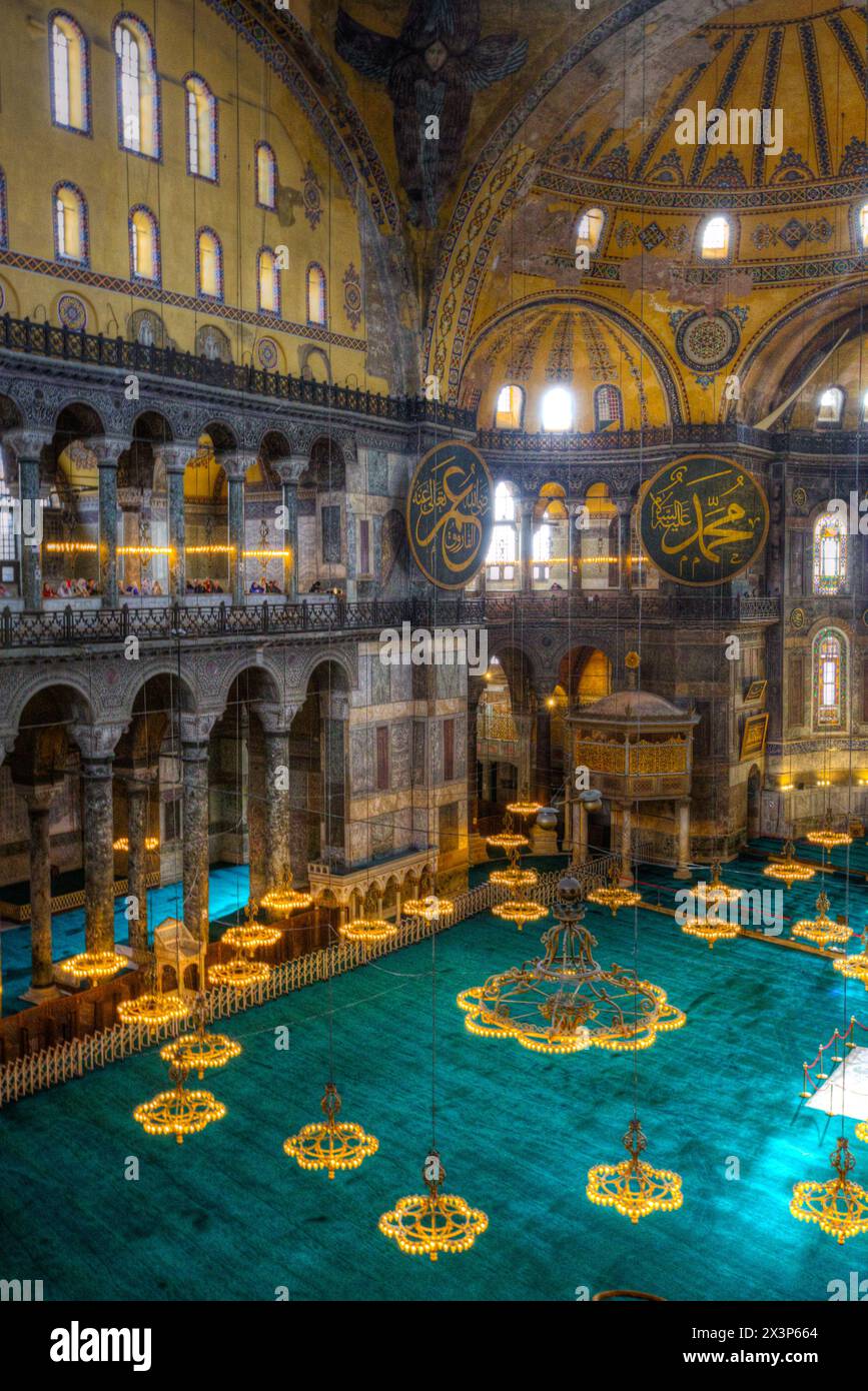 Overview, Interior, Hagia Sophia Grand Mosque, 537 AD, UNESCO World ...