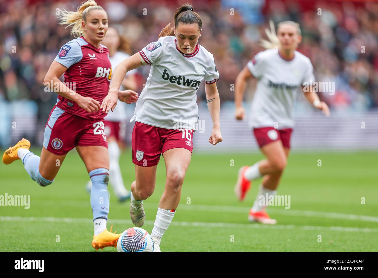 Birmingham, UK. 28th Apr, 2024. Jess Ziu of West Ham in defensive ...