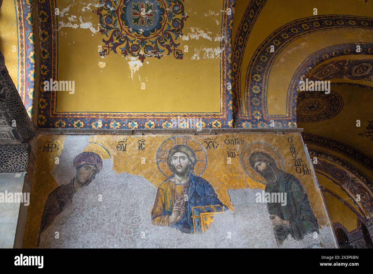 Deesis Mosaic of Christ, Interior, Hagia Sophia Grand Mosque, 537 AD ...