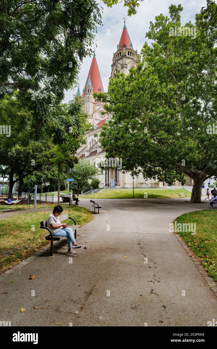 Vienna, Austria. View of the Church of San Francesco d'Assisi, in the ...