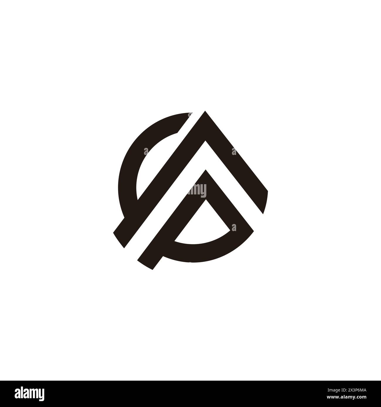 letter ca simple stripes geometric arrow circles logo vector Stock ...