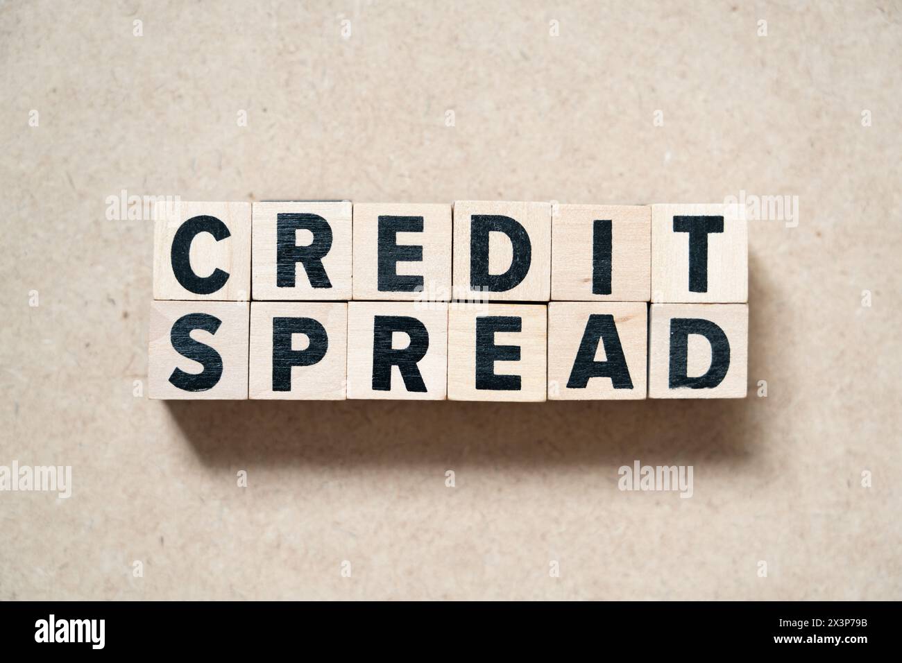 Alphabet letter block in word credit spread on wood background Stock ...