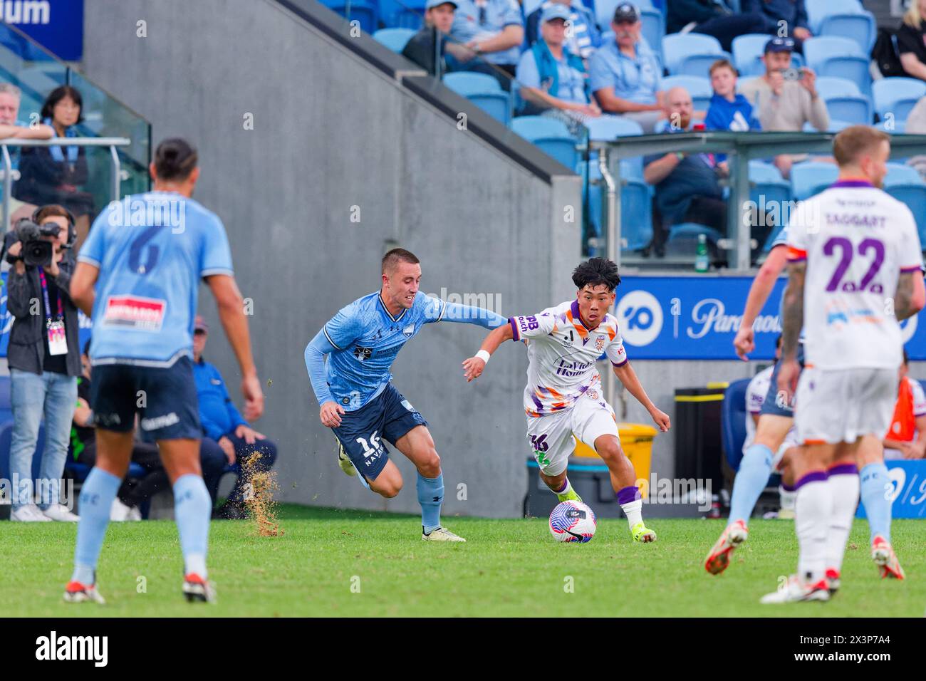 Sydney, Australia. 28th Apr, 2024. Khoa Ngo of Perth Glory controls the ball during the A-League ...
