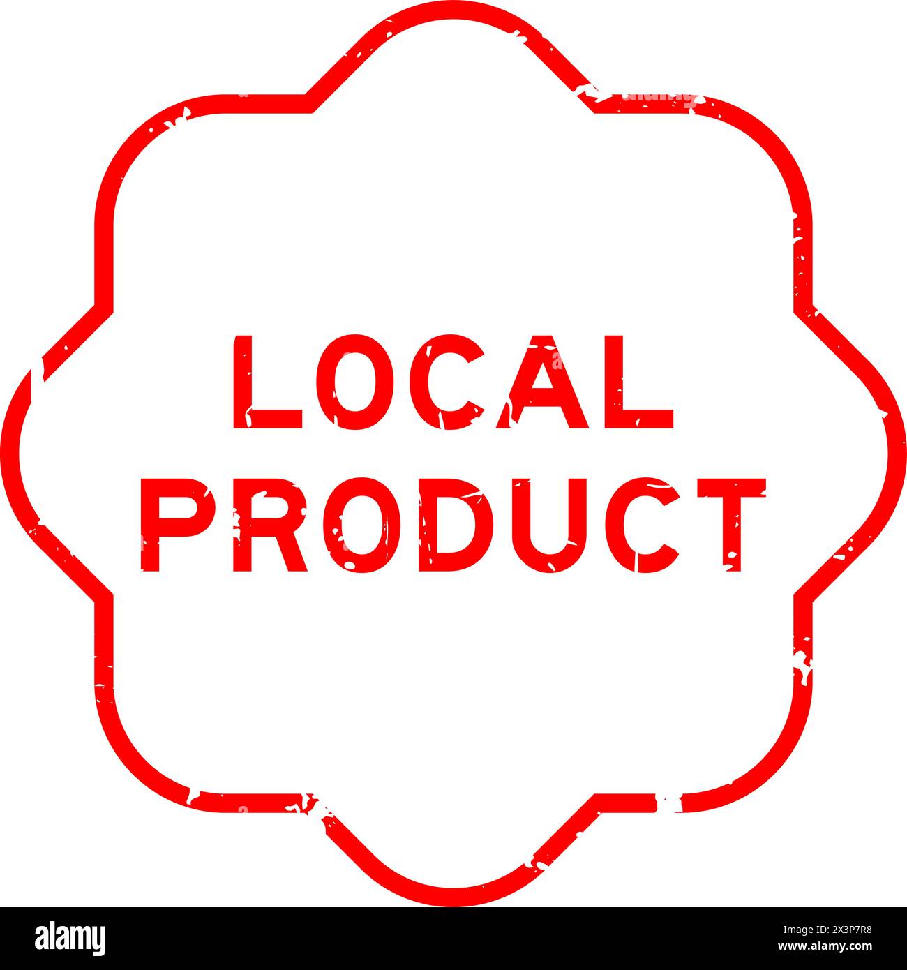 Grunge red local product word rubber seal stamp on wthie background ...