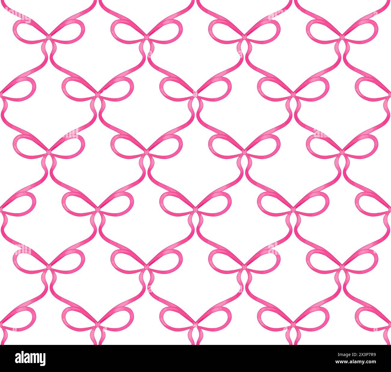Cute coquette pattern seamless pink ribbon bow isolated on white ...
