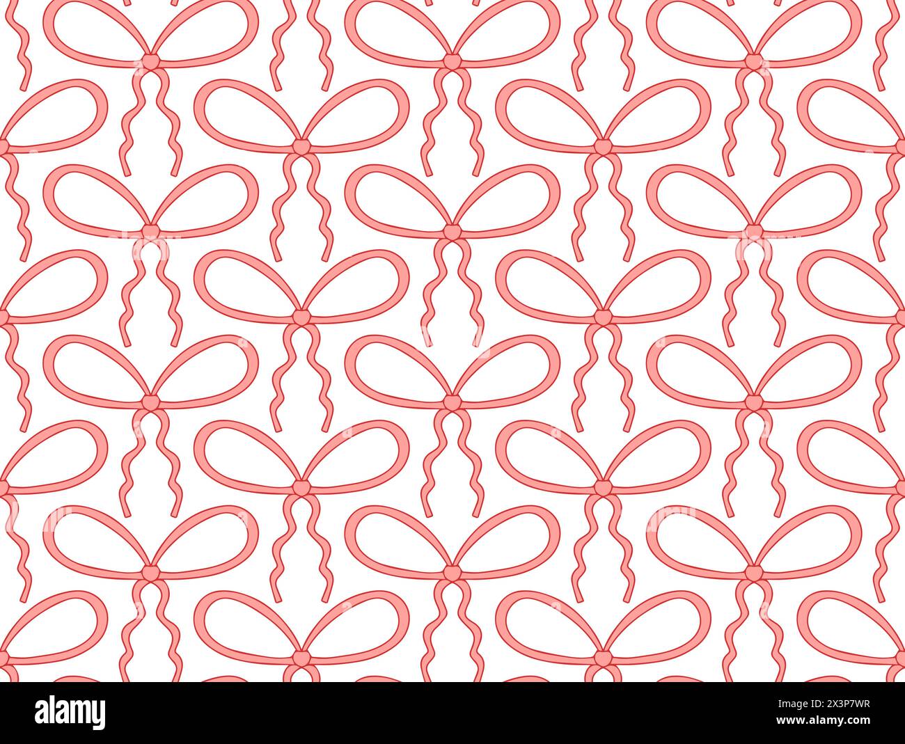 Cute coquette pattern seamless pink ribbon bow isolated on white ...