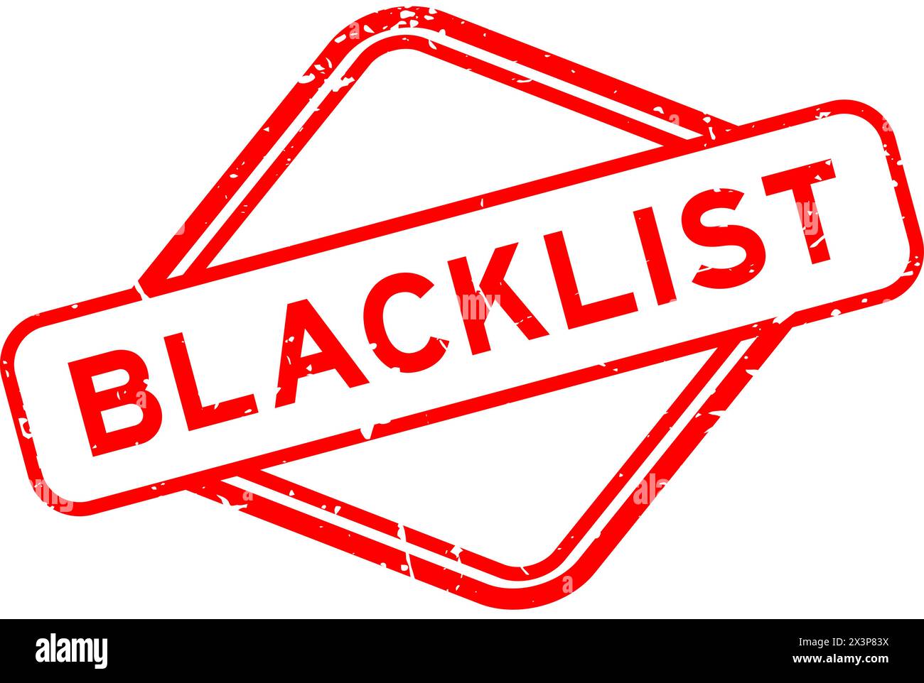 Grunge red blacklist word rubber seal stamp on white background Stock ...