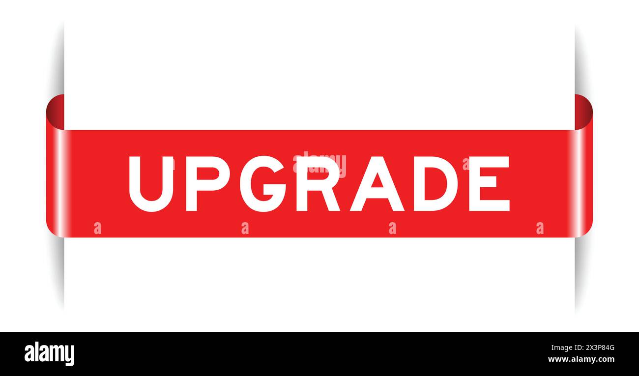 Red Color Inserted Label Banner With Word Upgrade On White Background Stock Vector Image And Art