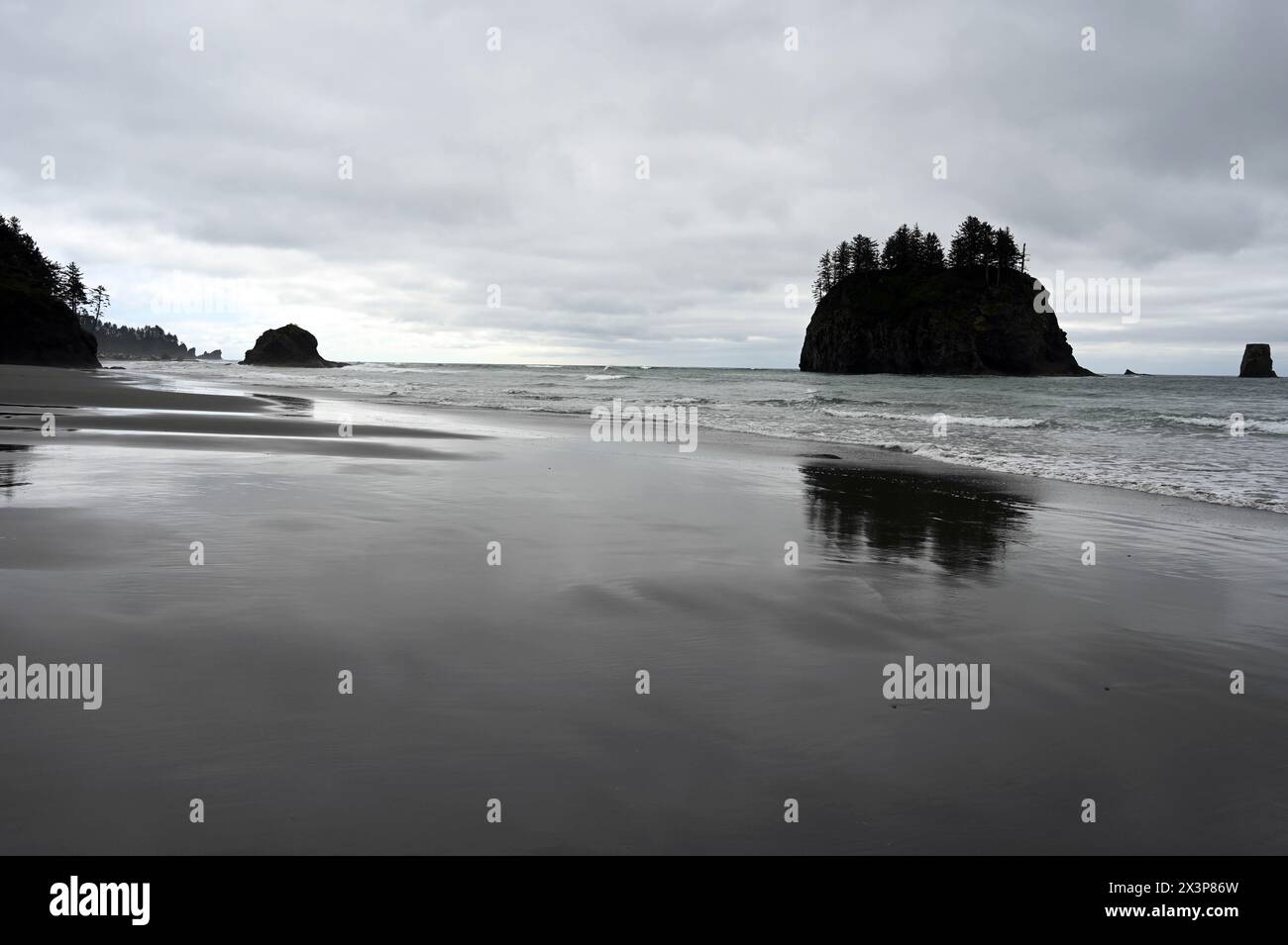 Coastal scene at Second Beach, Olympic National Park, WA Stock Photo ...