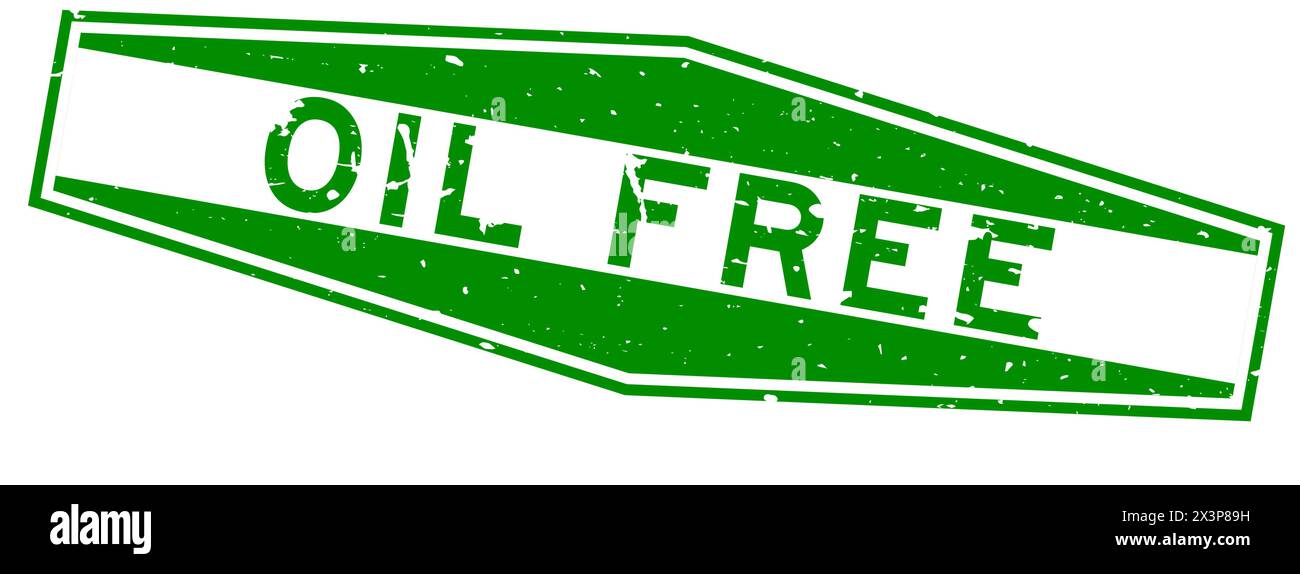 Grunge green oil free word hexagon rubber seal stamp on white background Stock Vector Image ...
