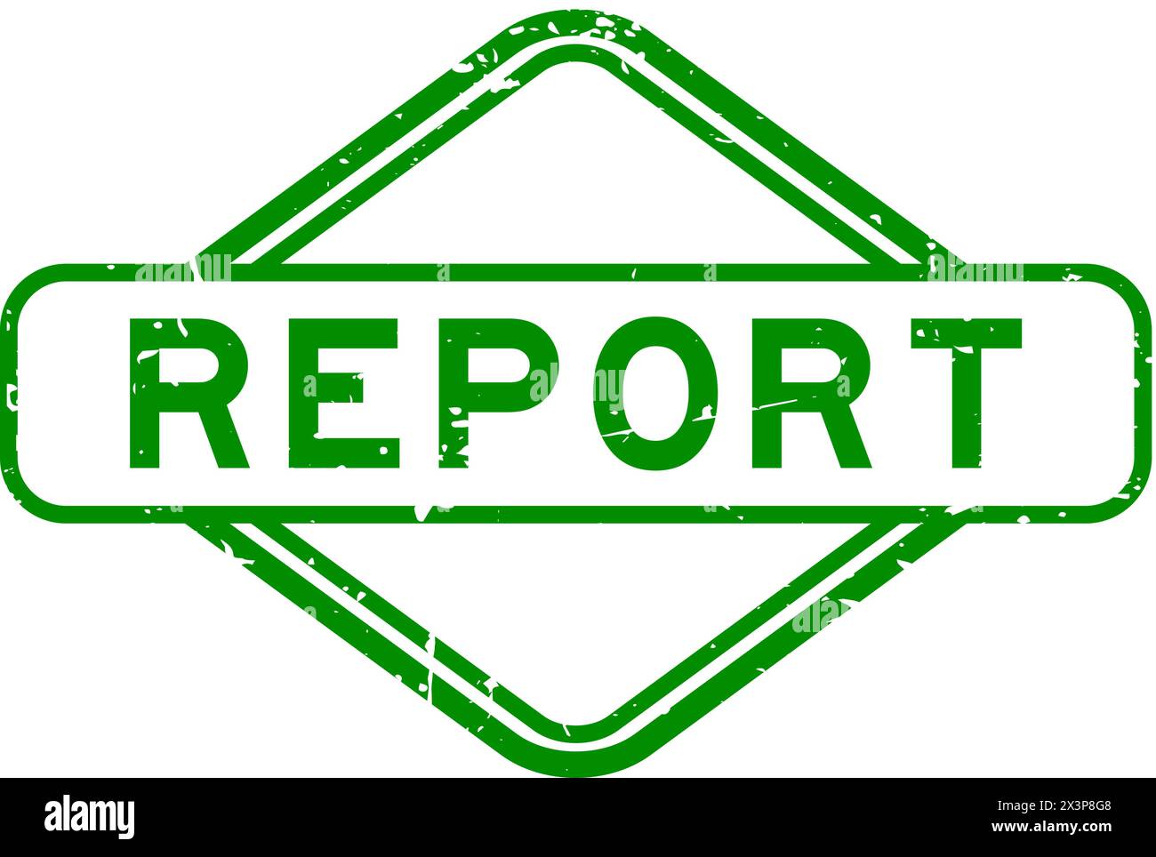 Grunge green report word rubber seal stamp on white background Stock ...