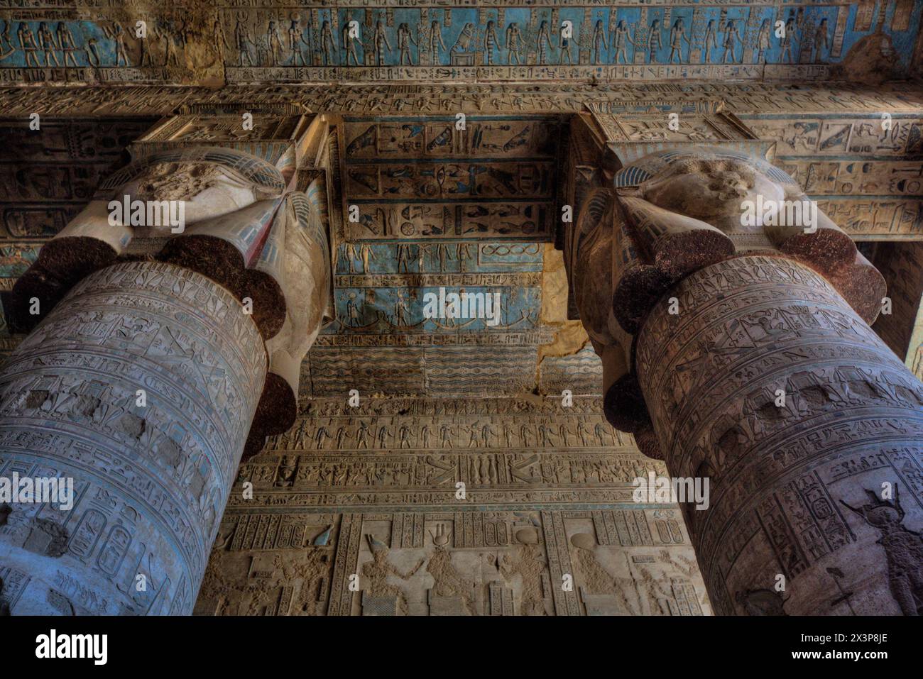 The Great Columns, Vestibule, Dendera Temple of Hathor, UNESCO World ...