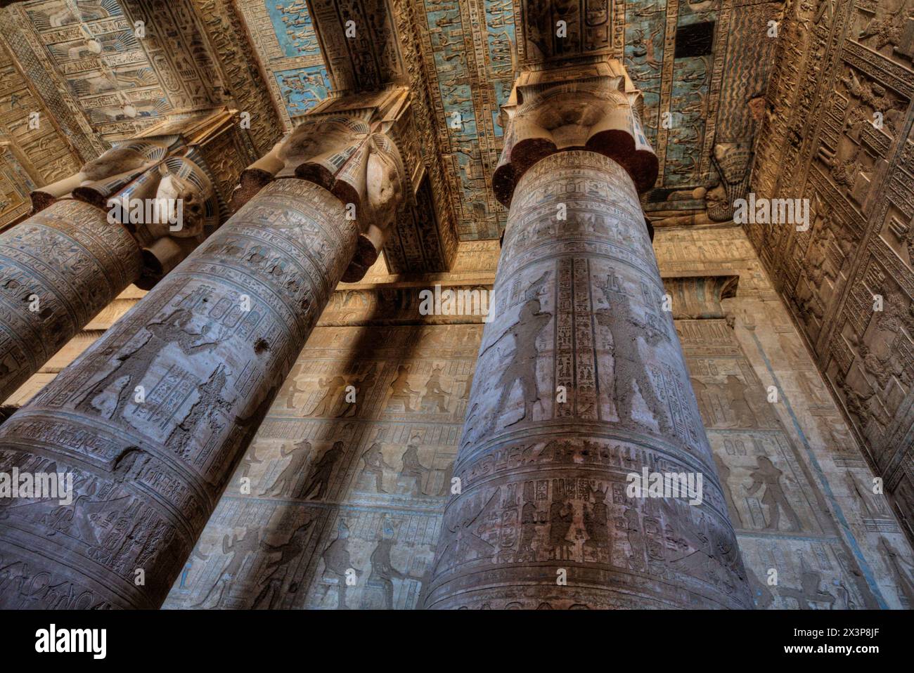 The Great Columns, Vestibule, Dendera Temple of Hathor, UNESCO World ...