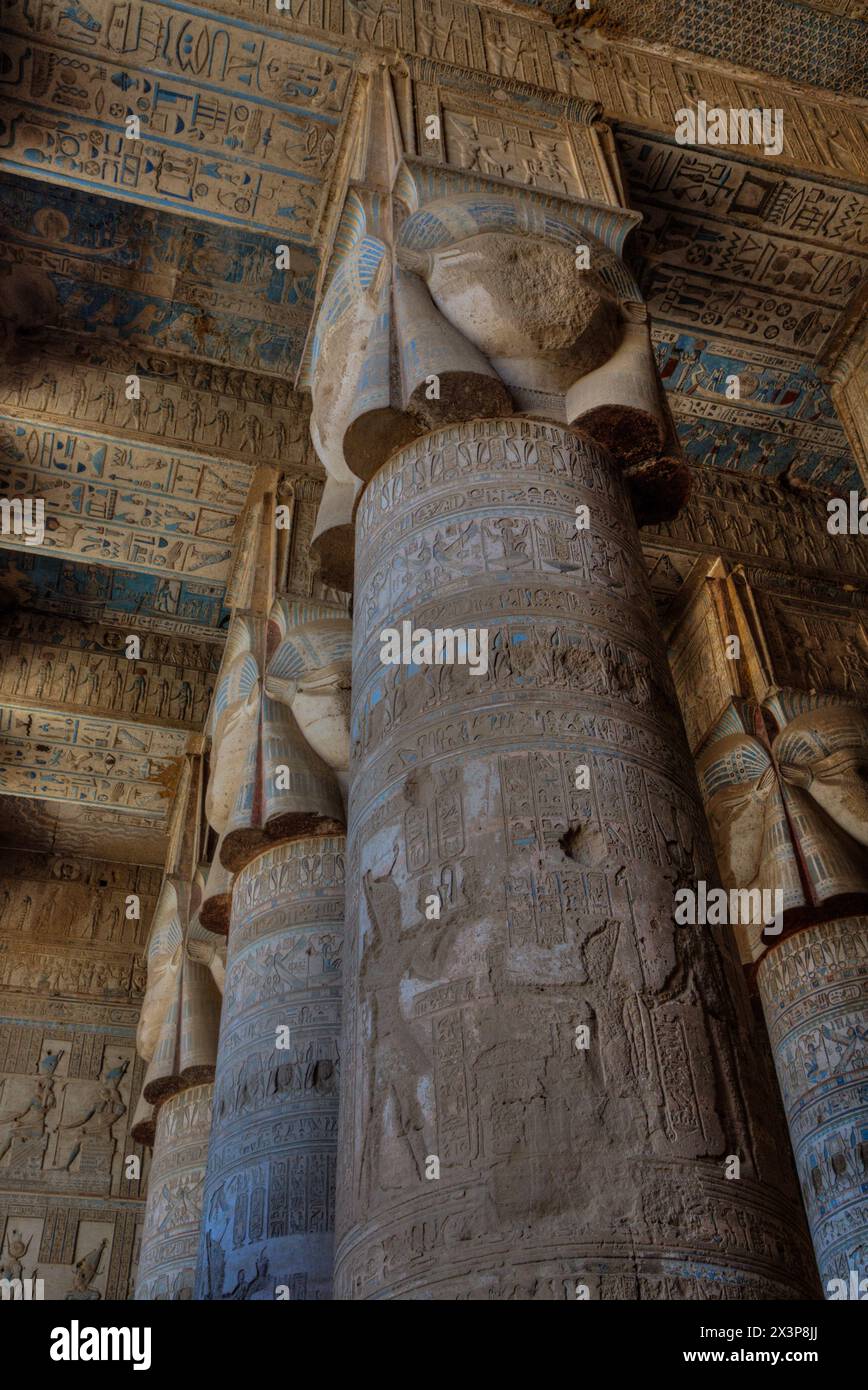 The Great Columns, Vestibule, Dendera Temple of Hathor, UNESCO World ...