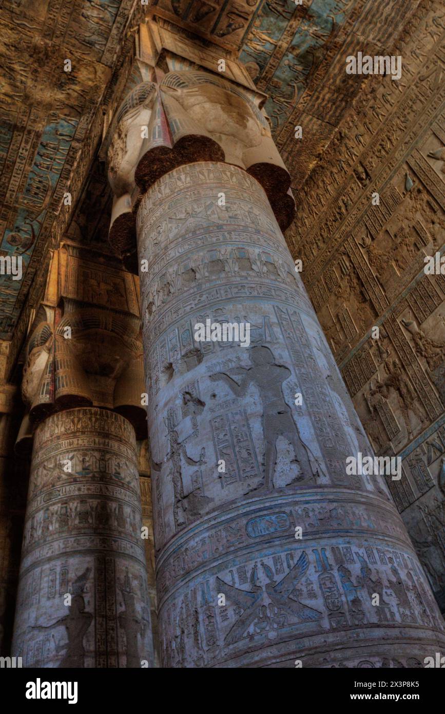 The Great Columns, Vestibule, Dendera Temple of Hathor, UNESCO World ...