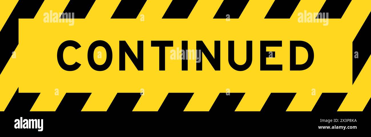 Yellow and black color with line striped label banner with word ...