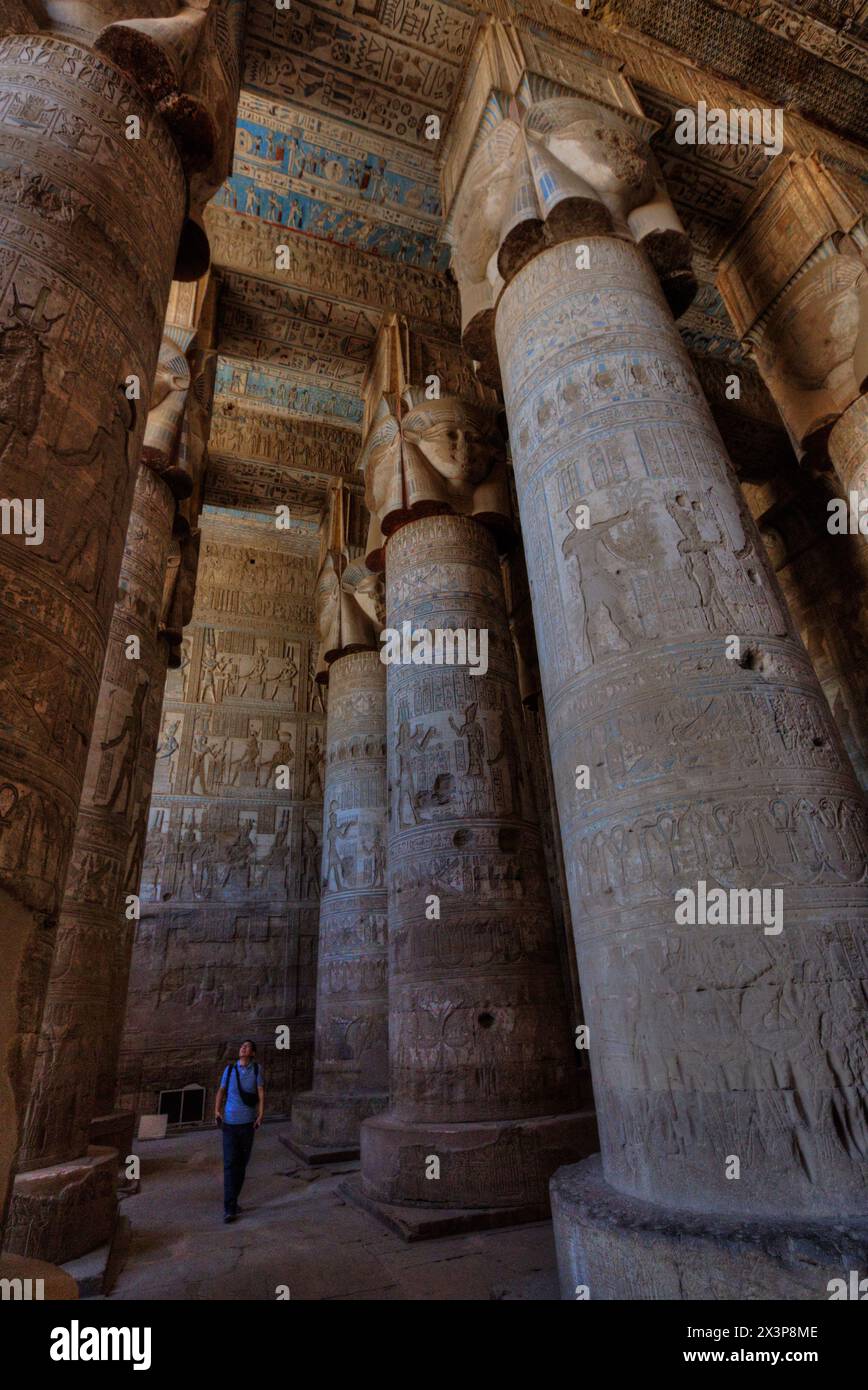 The Great Columns, Vestibule, Dendera Temple of Hathor, UNESCO World ...