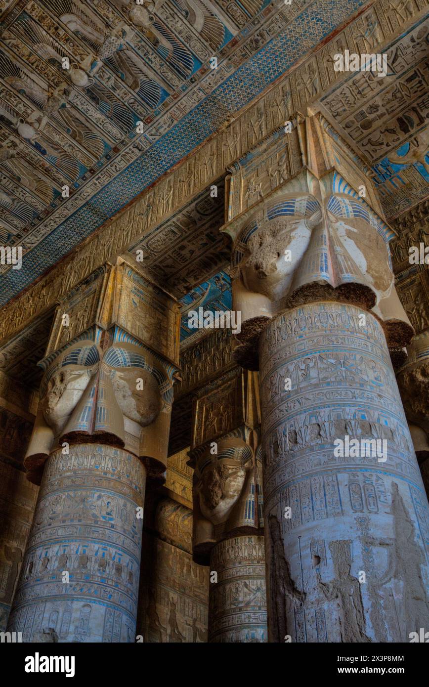 The Great Columns, Vestibule, Dendera Temple of Hathor, UNESCO World ...