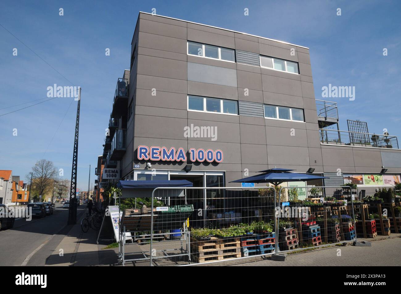 Copenhgen/ Denmark /28 April 2024/Rema100 store and food delivery truck ...