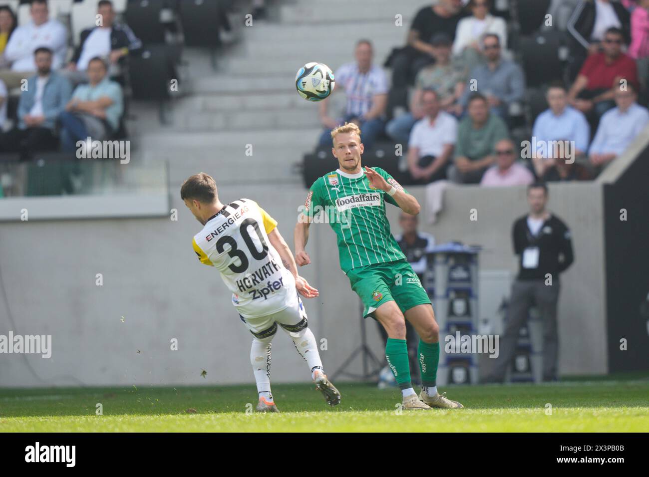 LINZ, AUSTRIA - APRIL 28: Sascha Horvath of LASK and Marco Gruell of ...