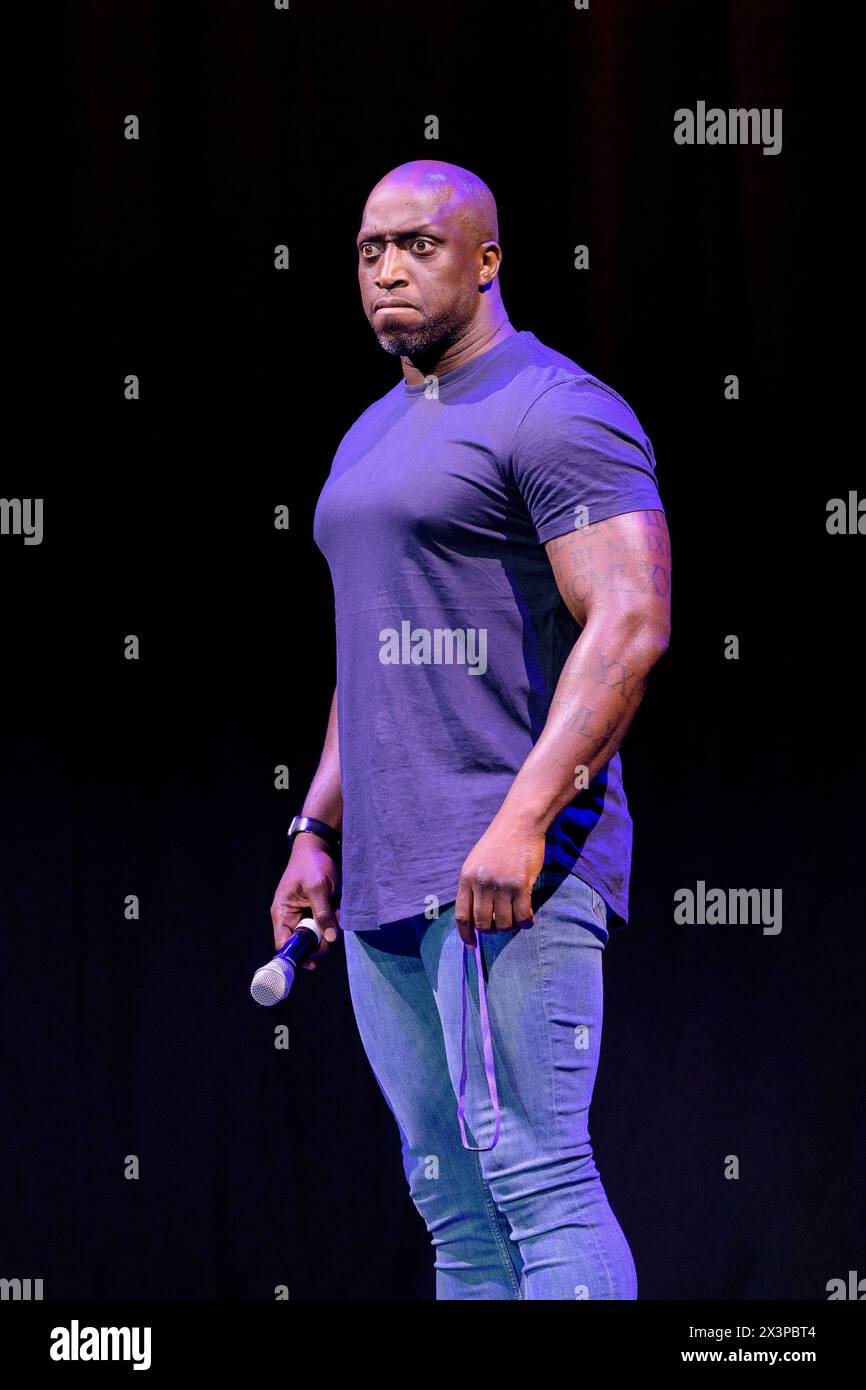 Underbelly opening night Emmanuel Snub comedian Stock Photo - Alamy