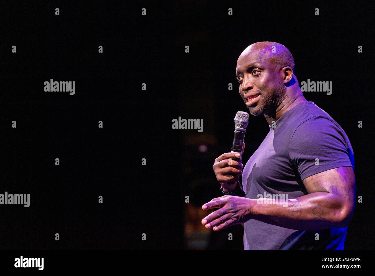 Underbelly opening night Emmanuel Snub comedian Stock Photo - Alamy