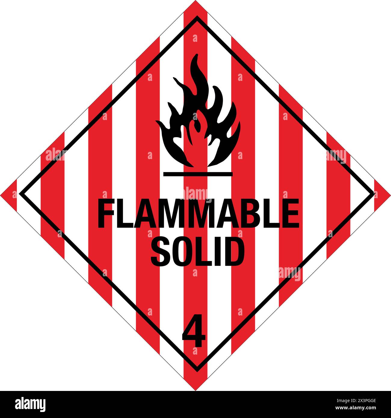 Class 4 Hazardous HAZMAT Material Label IATA Transportation Flammable ...