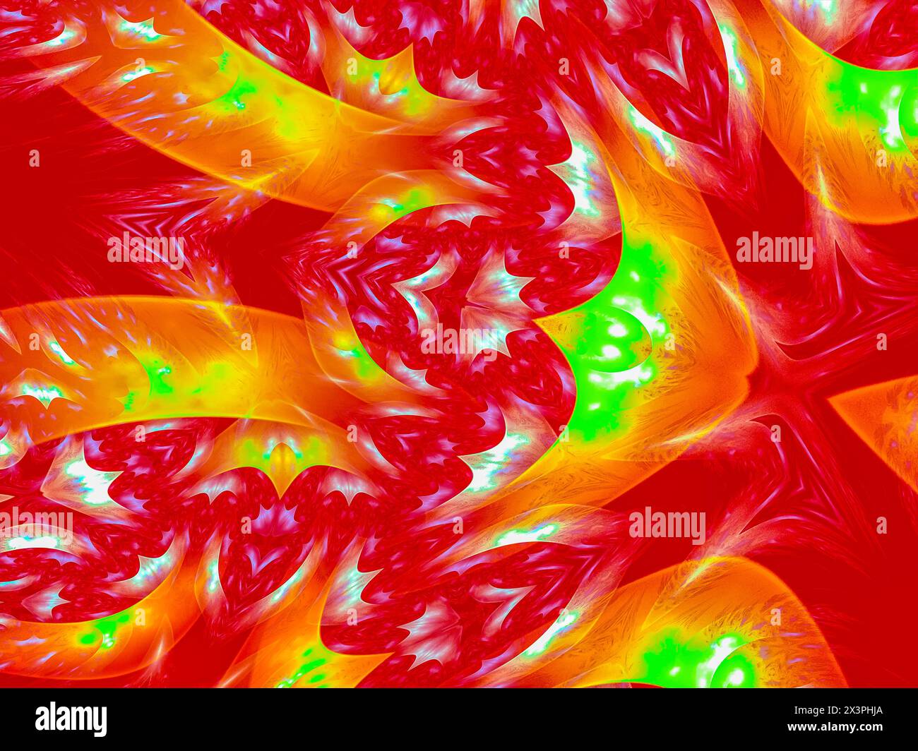 Alien-inspired fractal design display: Plant leaves, waves, and sinuous ...