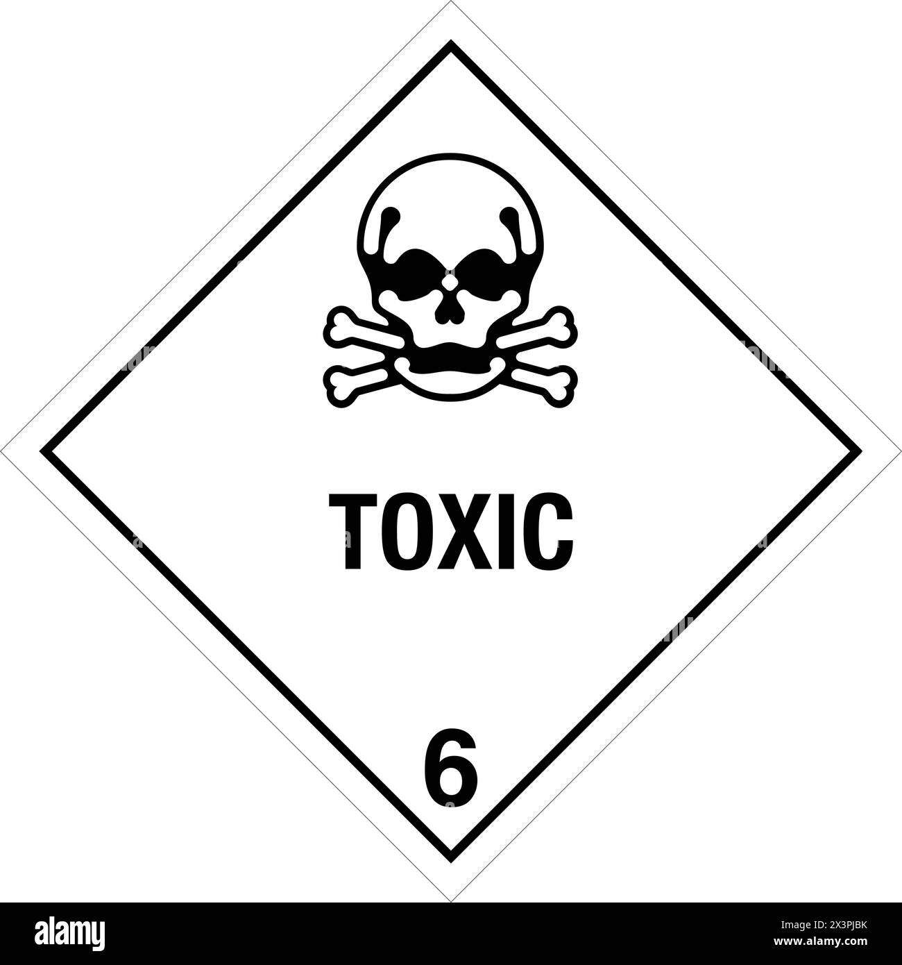 Class 6 Hazardous HAZMAT Material Label IATA Transportation Toxic Stock ...