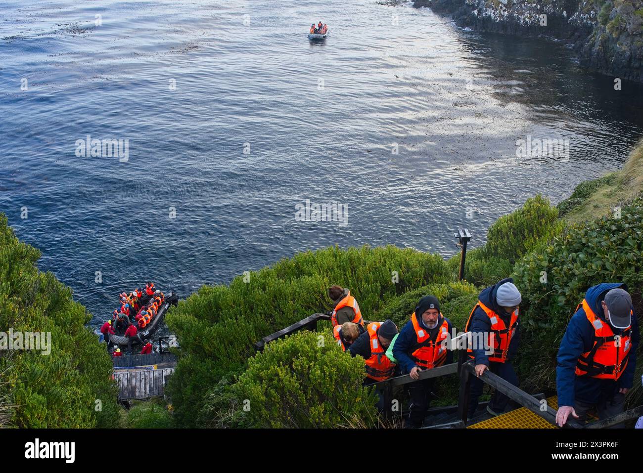 Climbing the steep setps up from Cape Horn landing area The Cape was ...