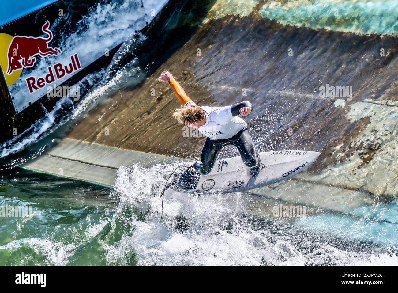 The River Wave Ebensee Standing Wave Surfing 2024fun Stock Photo - Alamy