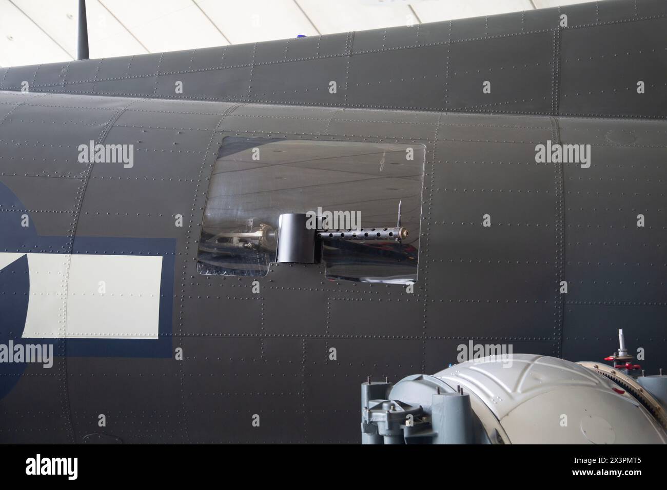 Waist gun mount on a Boeing B-17 Flying Fortress, American four-engine ...