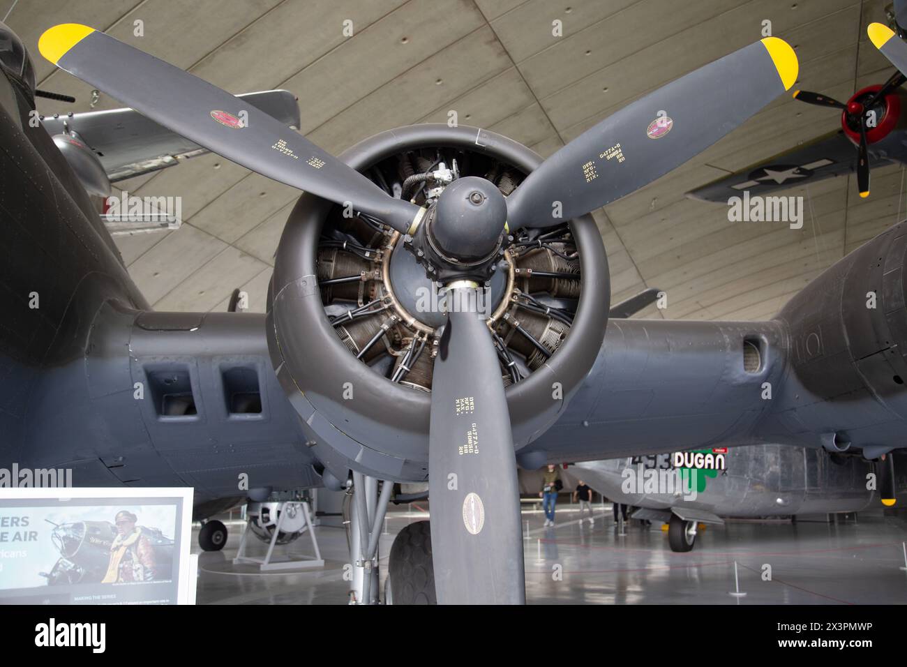 Engine on a Boeing B-17 Flying Fortress, American four-engine World War ...