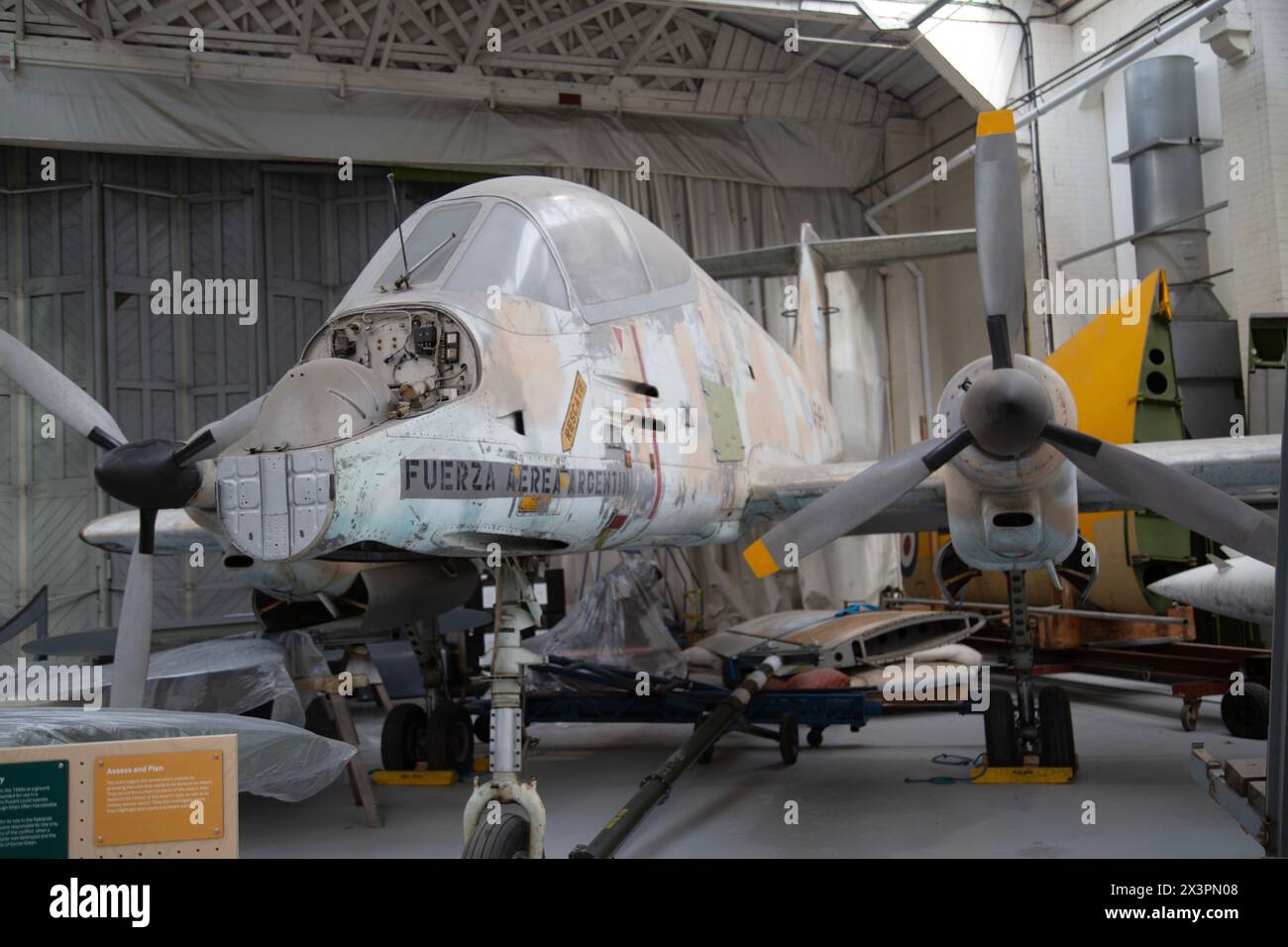 Conservation work on a Argentine Air Force FMA IA 58 Pucará, captured ...
