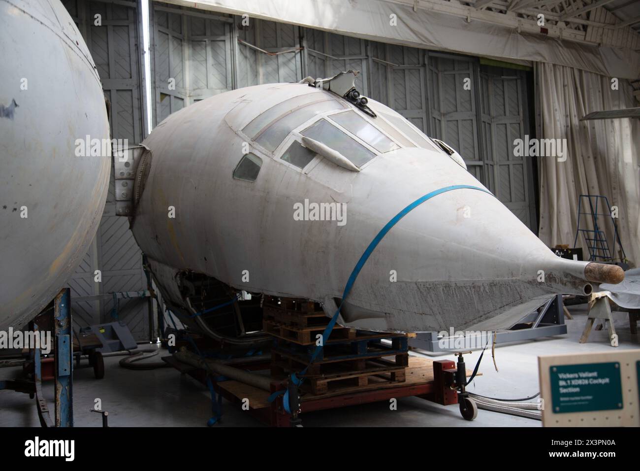 Conservation work on the cockpit of a Handley Page Victor, a British ...