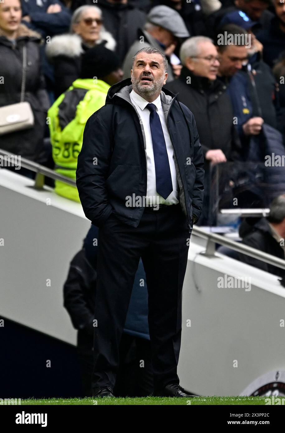 London UK 28th April 2024. Ange Postecoglou (Spurs manager) during the ...