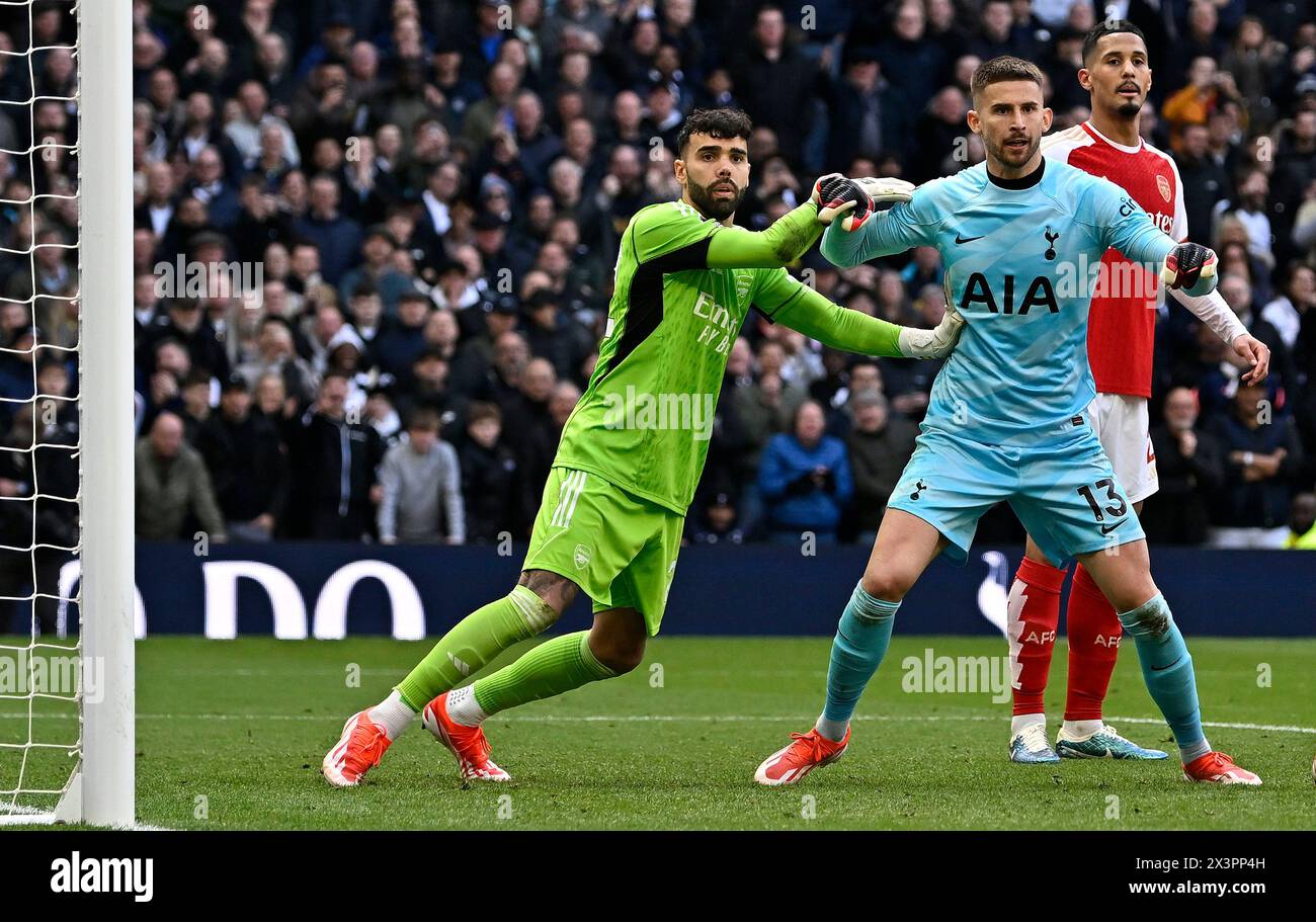 London, UK. 28th Apr, 2024. David Raya (Arsenal, goalkeeper) and ...