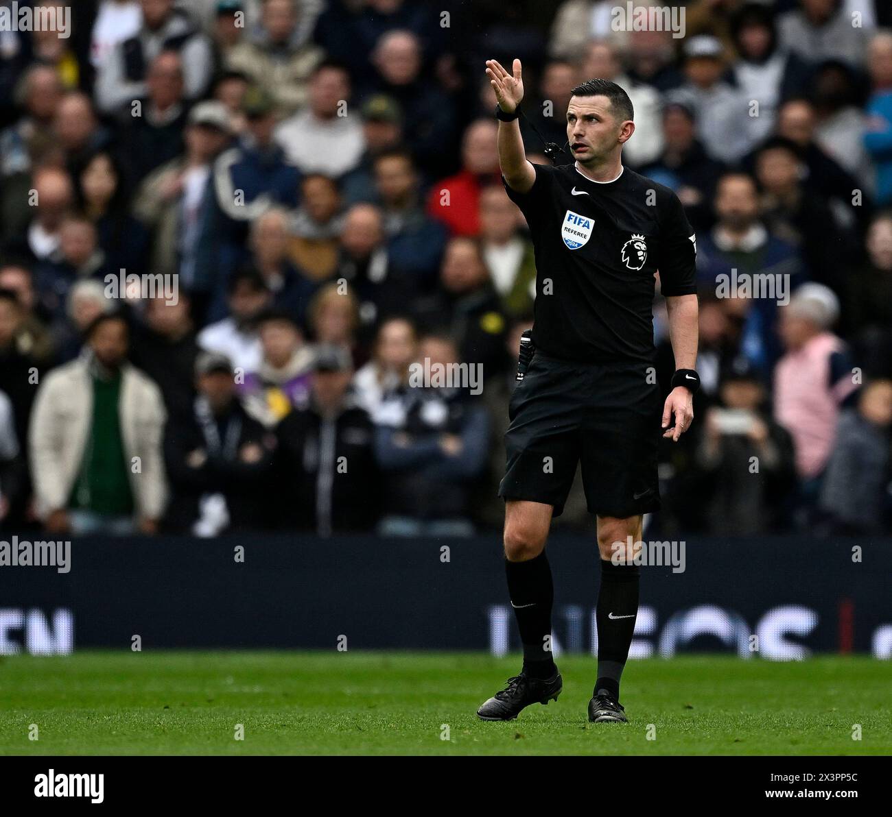 London, UK. 28th Apr, 2024. Michael Oliver (Referee) during the ...