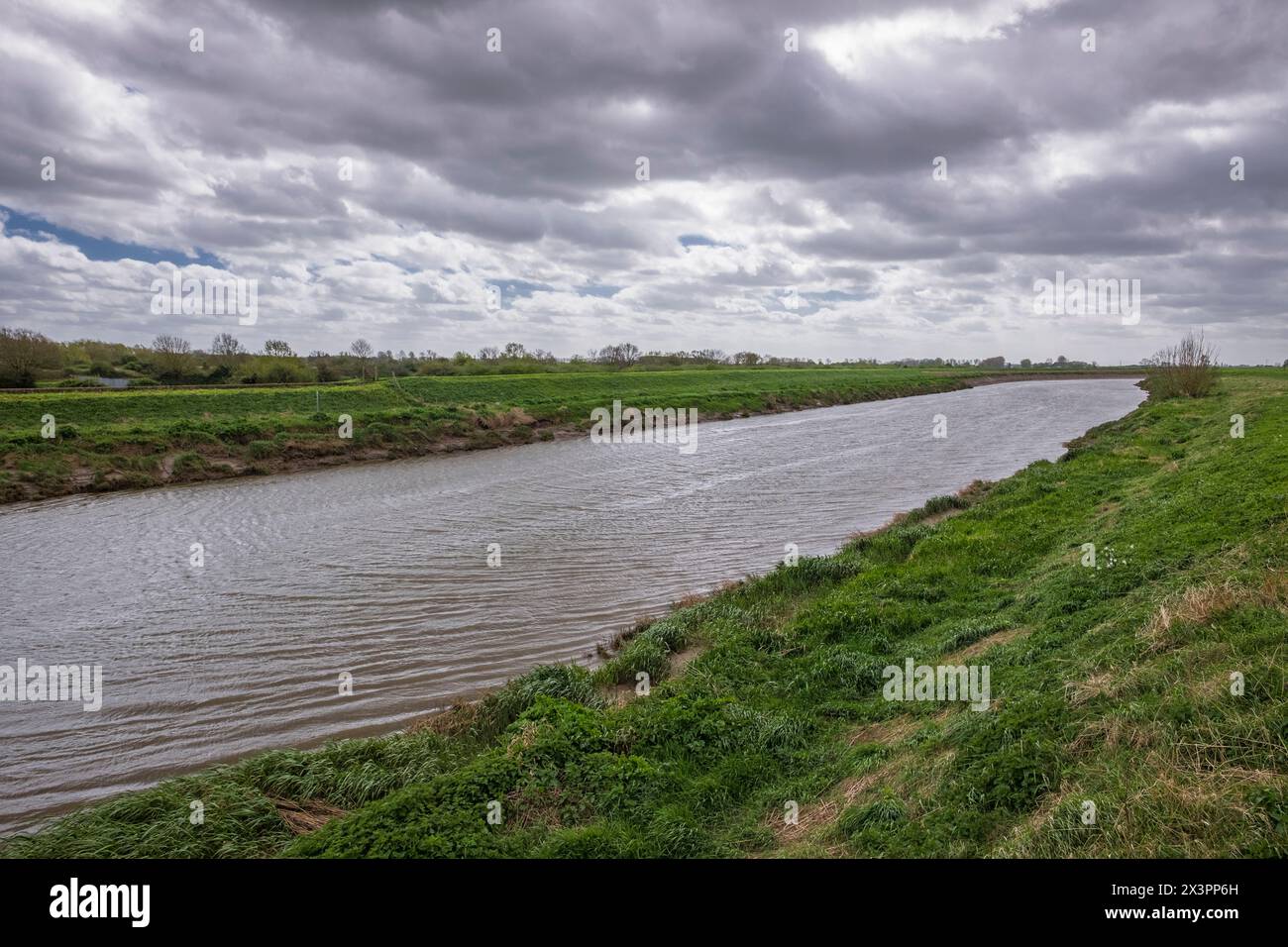 The river Great Ouse, near Downham Market, Norfolk, East Anglia, UK ...
