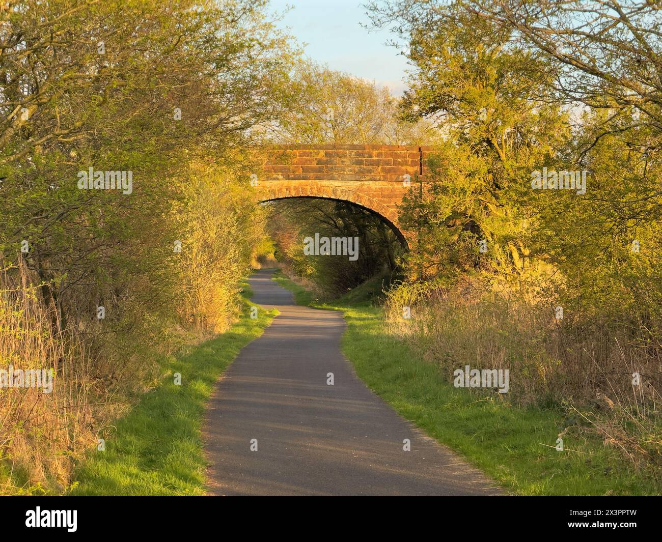 Cycle and walk path in countryside built on old railway line Stock ...