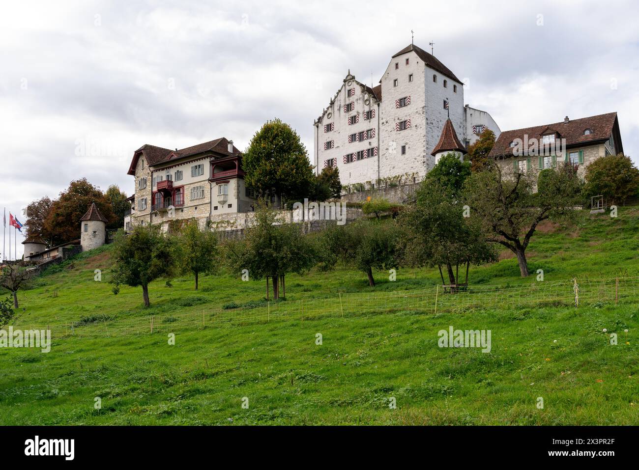 Castle of Wildegg in Switzerland as seen while walking up towards the ...