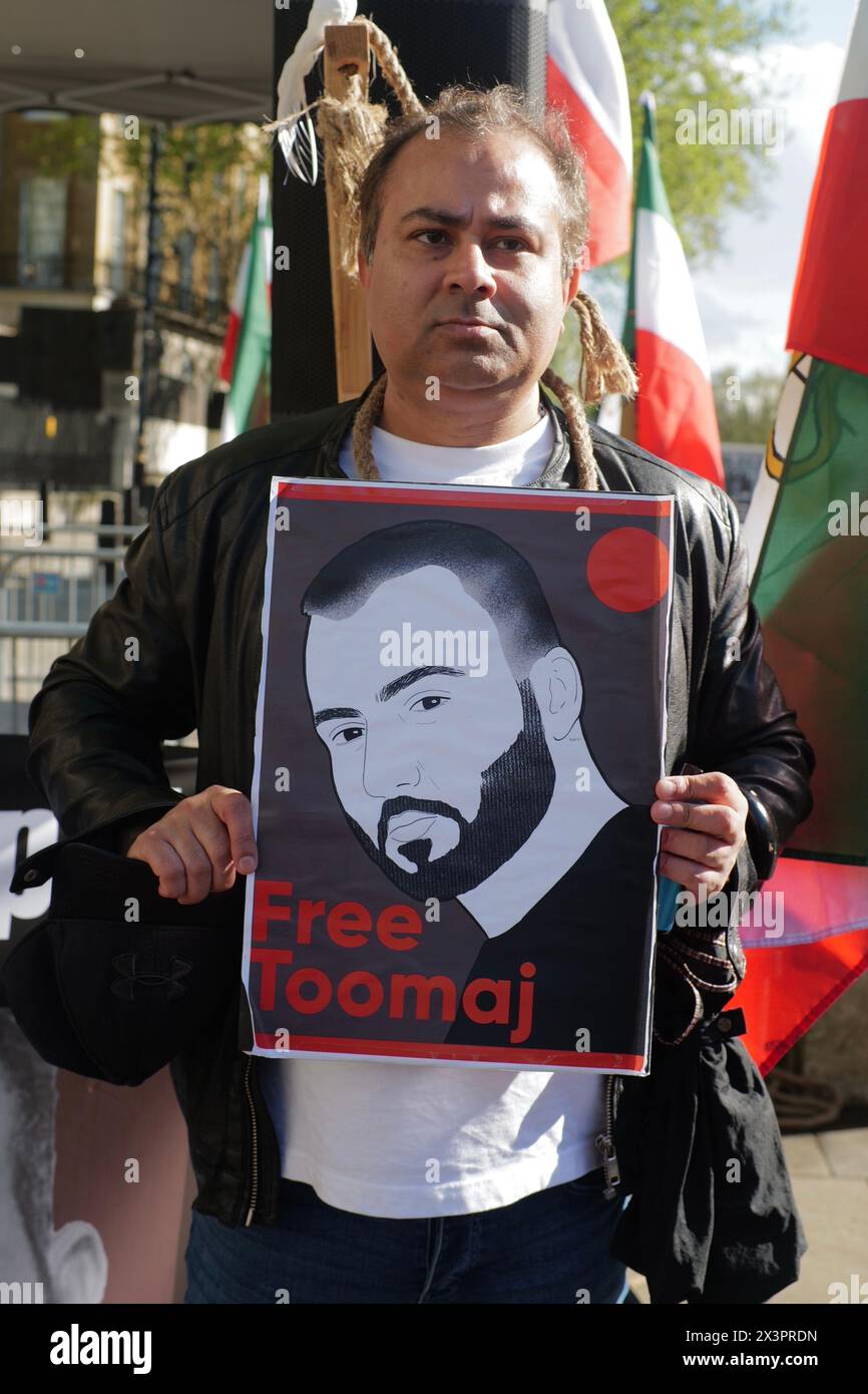 London, UK. 27 APR 2024. Protests were held in London in support of the ...