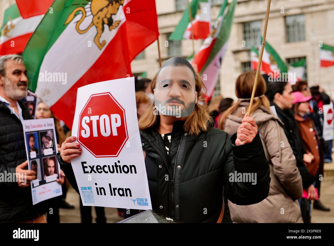 London, UK. 27 APR 2024. Protests were held in London in support of the ...