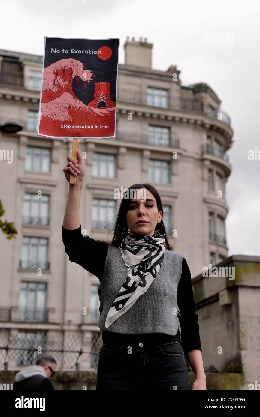 London, UK. 27 APR 2024. Protests were held in London in support of the ...