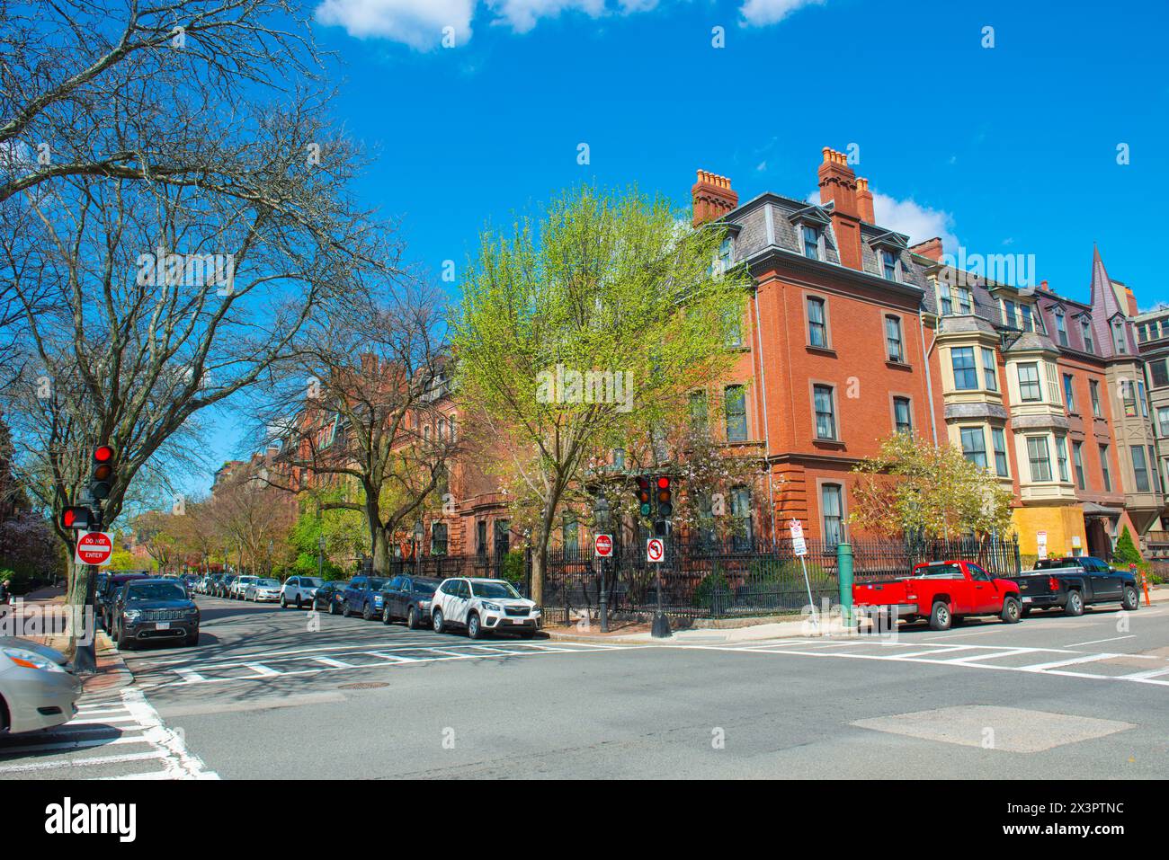 Historic residential townhouses on Marlborough Street at Berkeley St in ...