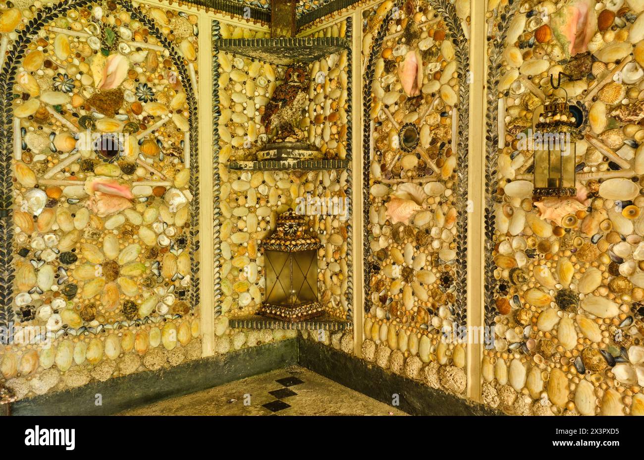 Interior of the Shell House Grotto at Cilwendeg, Boncath, Pembrokeshire ...
